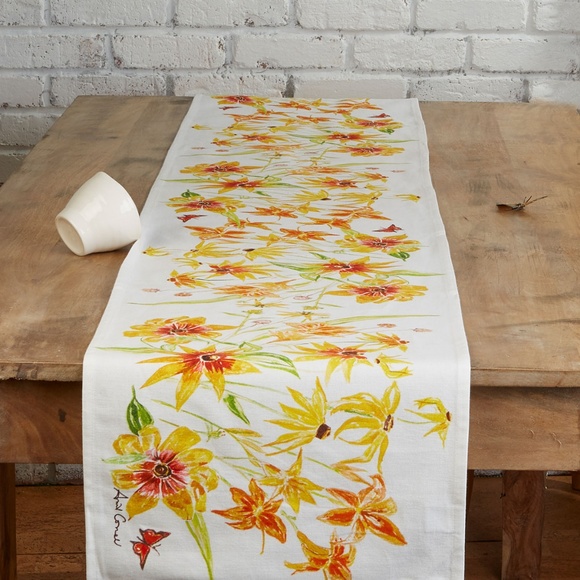 April Cornell | Other | April Cornell Table Runner Black Eyed Susan Nwt ...